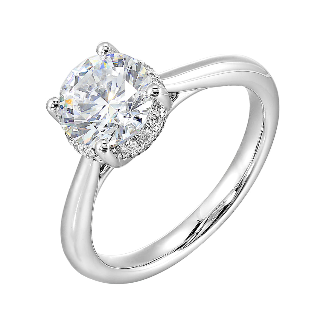 White 14K Gold 0.15ct Diamond Engagement Ring | Gold & Gems – Gold and ...