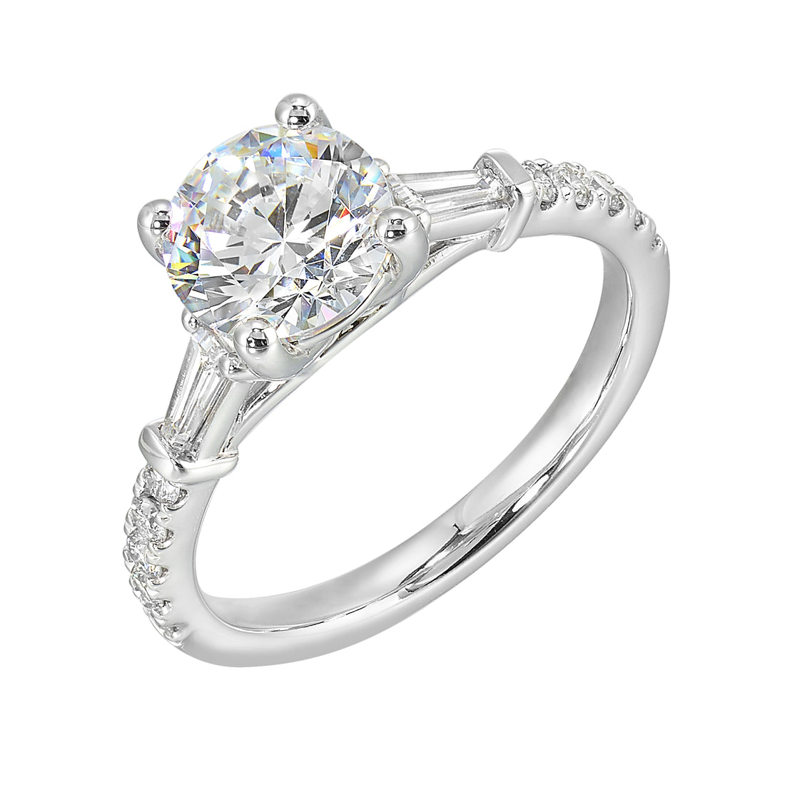 White 14K Gold 0.38ct Diamond Engagement Ring | Gold & Gems – Gold and ...