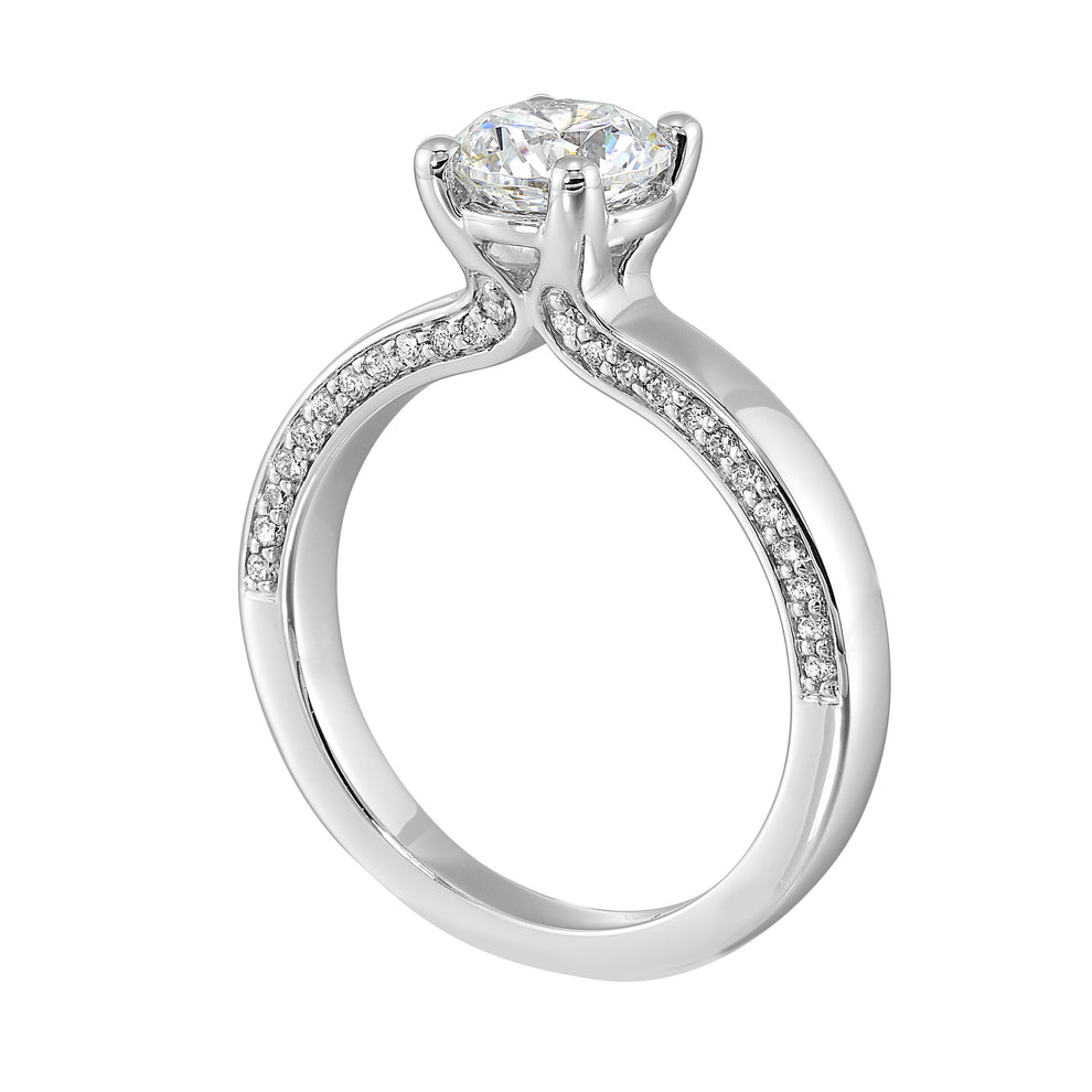 White 14K Gold 0.25ct Diamond Engagement Ring | Gold & Gems – Gold and ...